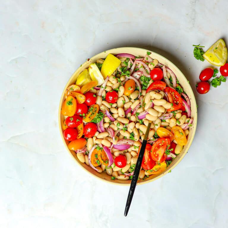 Turkish White Bean Salad (Piyaz) Recipe | Sinful Kitchen