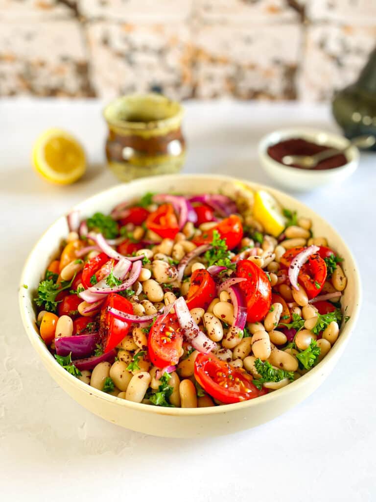 Turkish White Bean Salad (Piyaz) Recipe | Sinful Kitchen