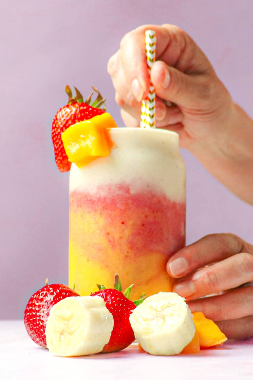 Mango Banana and Strawberry Smoothie | Sinful Kitchen