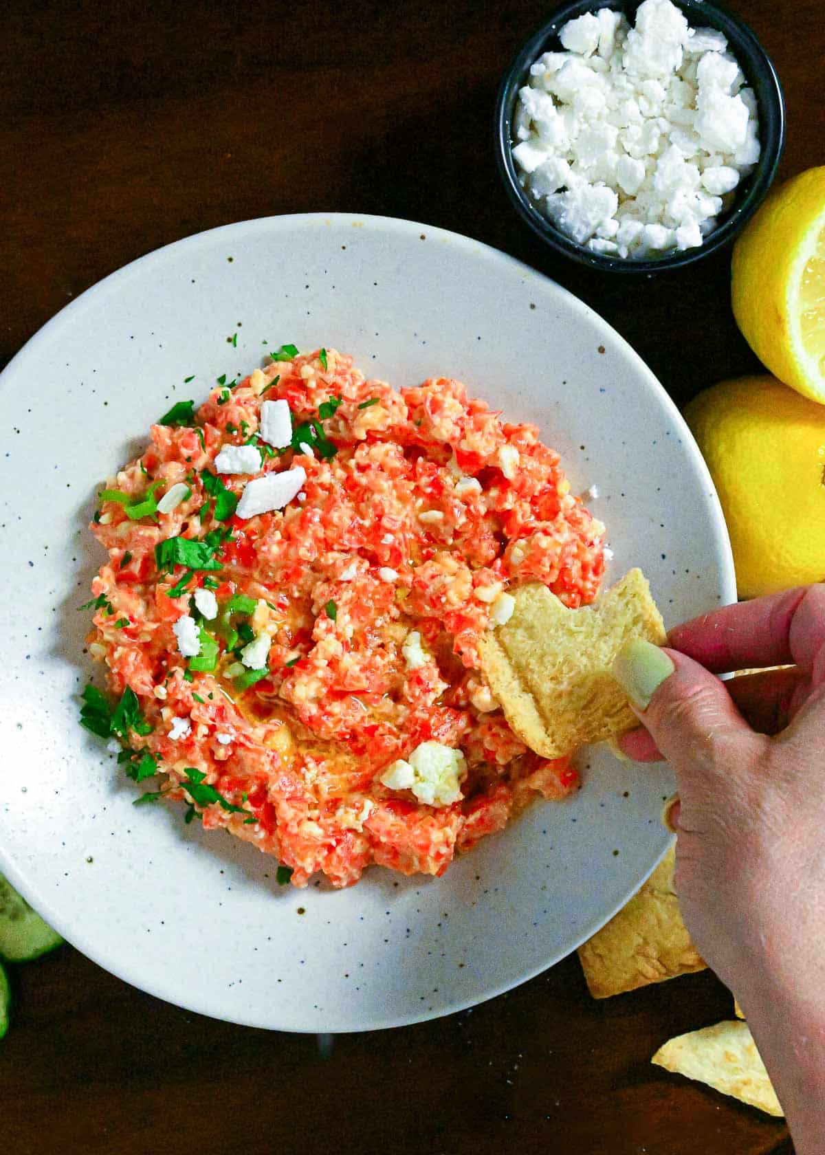 Tirokafteri (Greek Spicy Feta Dip) | Sinful Kitchen