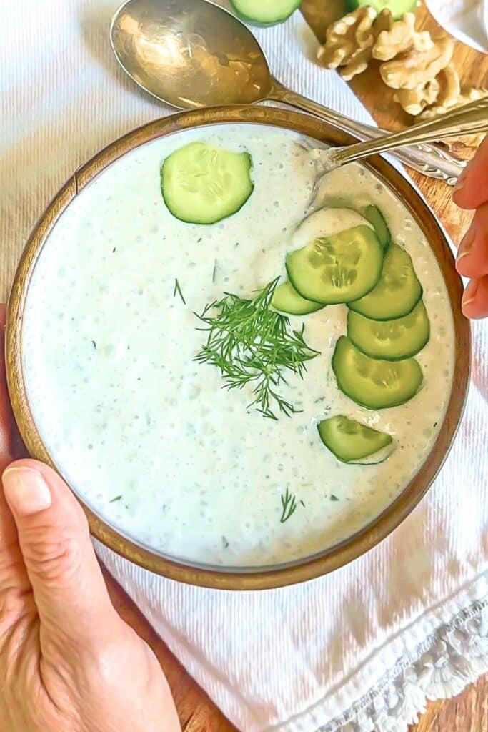 Bulgarian Tarator (Cold Cucumber Soup) | Sinful Kitchen